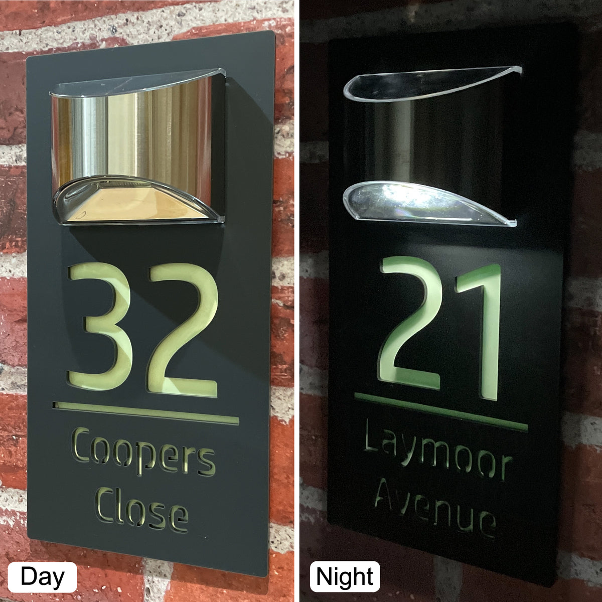 Grandeur Solar Glow In The Dark House Number Sign With Solar Light Las ...