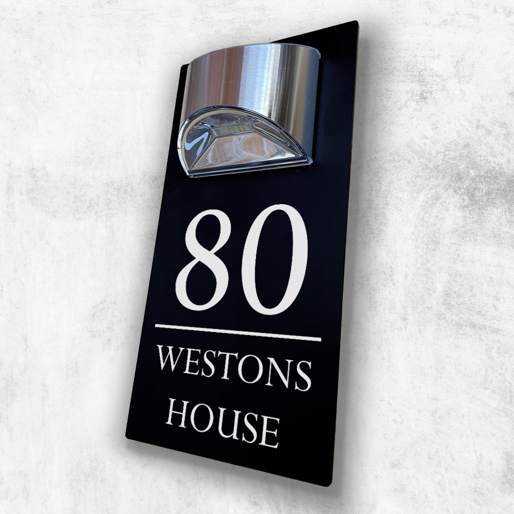 Grandeur Modern Solar House Number Sign With Solar Light Door Name Pla ...