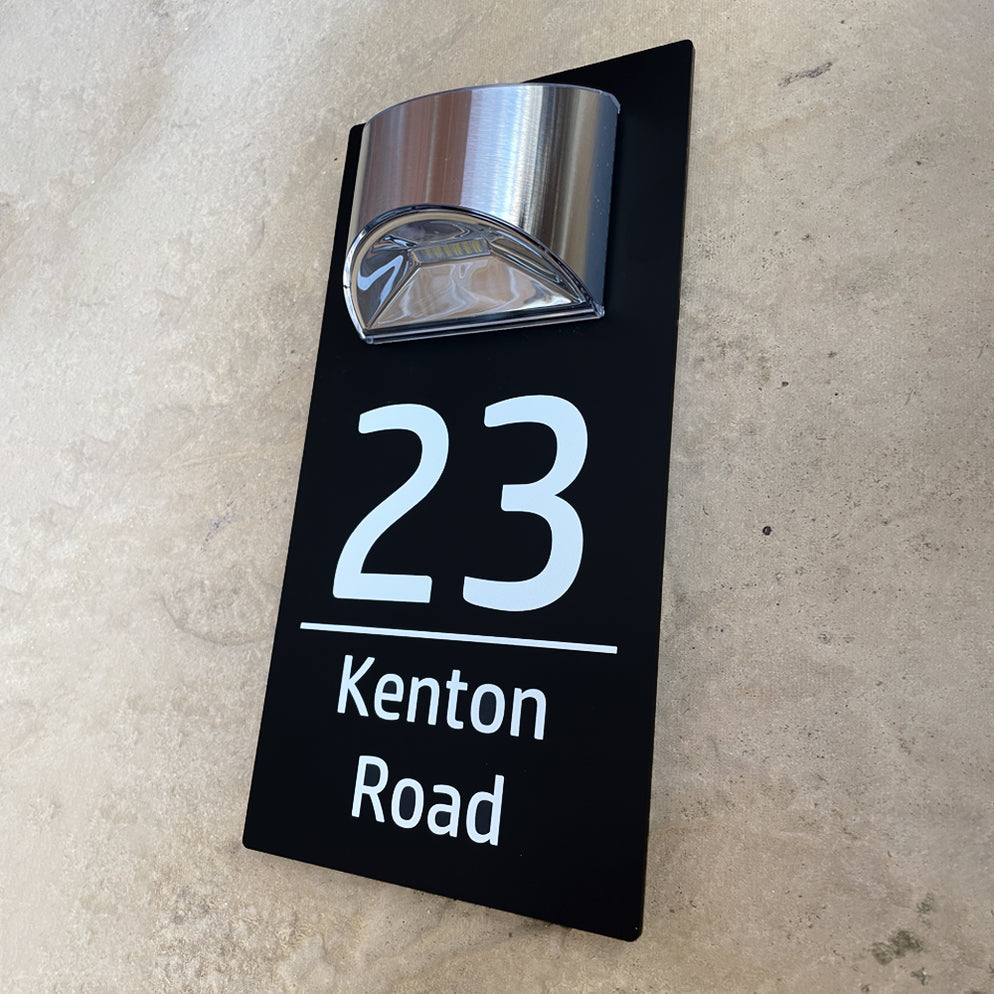 Grandeur Modern Solar House Number Sign With Solar Light Door Name Pla ...