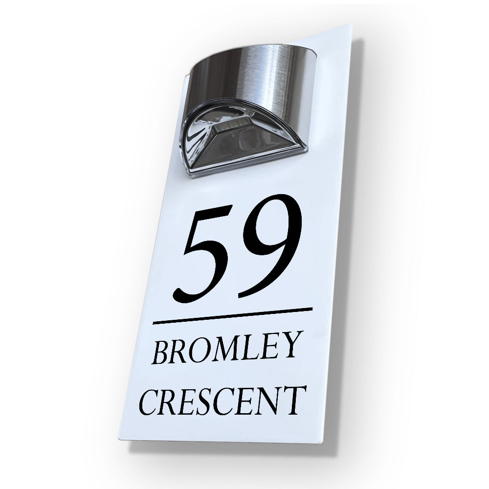 Grandeur Modern Solar House Number Sign With Solar Light Door Name Pla ...