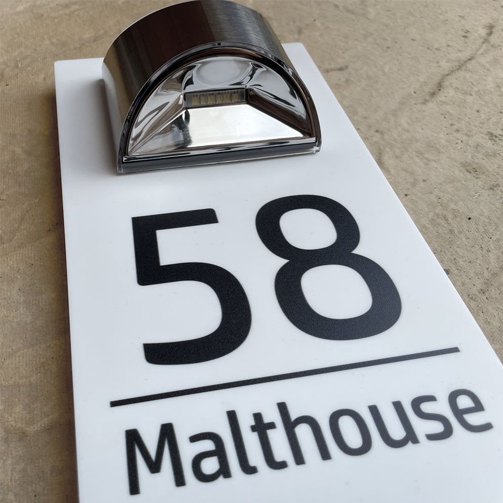 Grandeur Modern Solar House Number Sign With Solar Light Door Name Pla ...