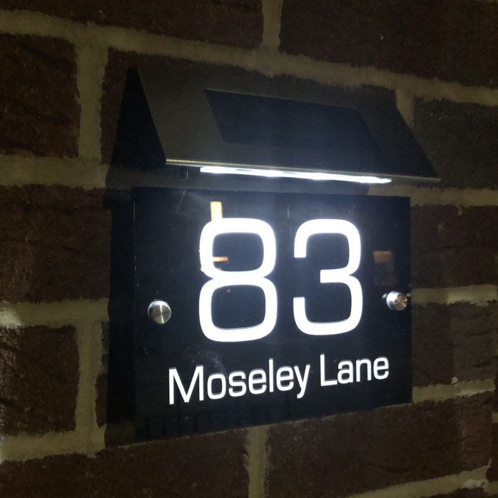 Imperium Solar House Number Signs With Solar Light Rectangle Style Doo ...