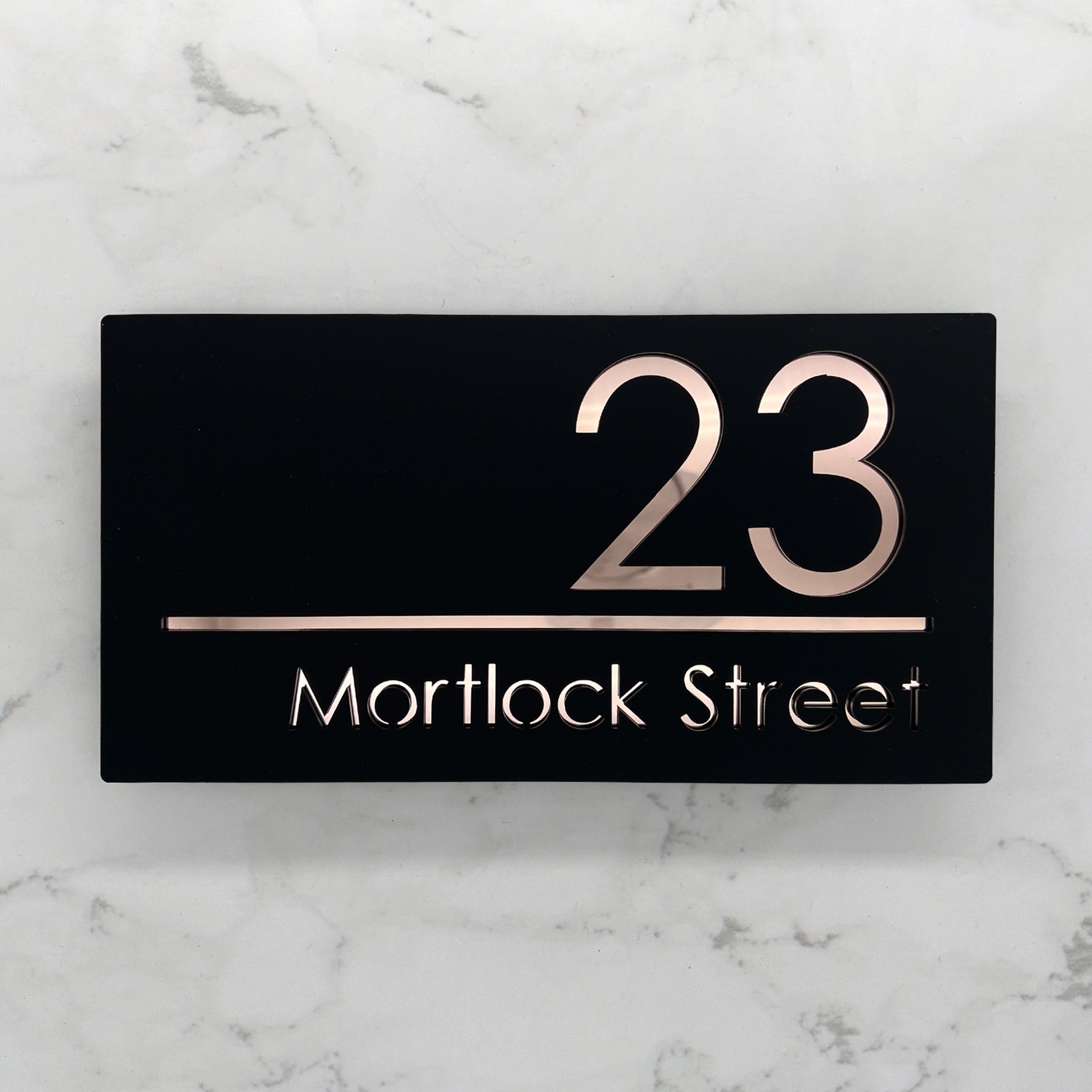 Premier House Number Sign Modern Floating Style Door Name Plaque - Ros ...