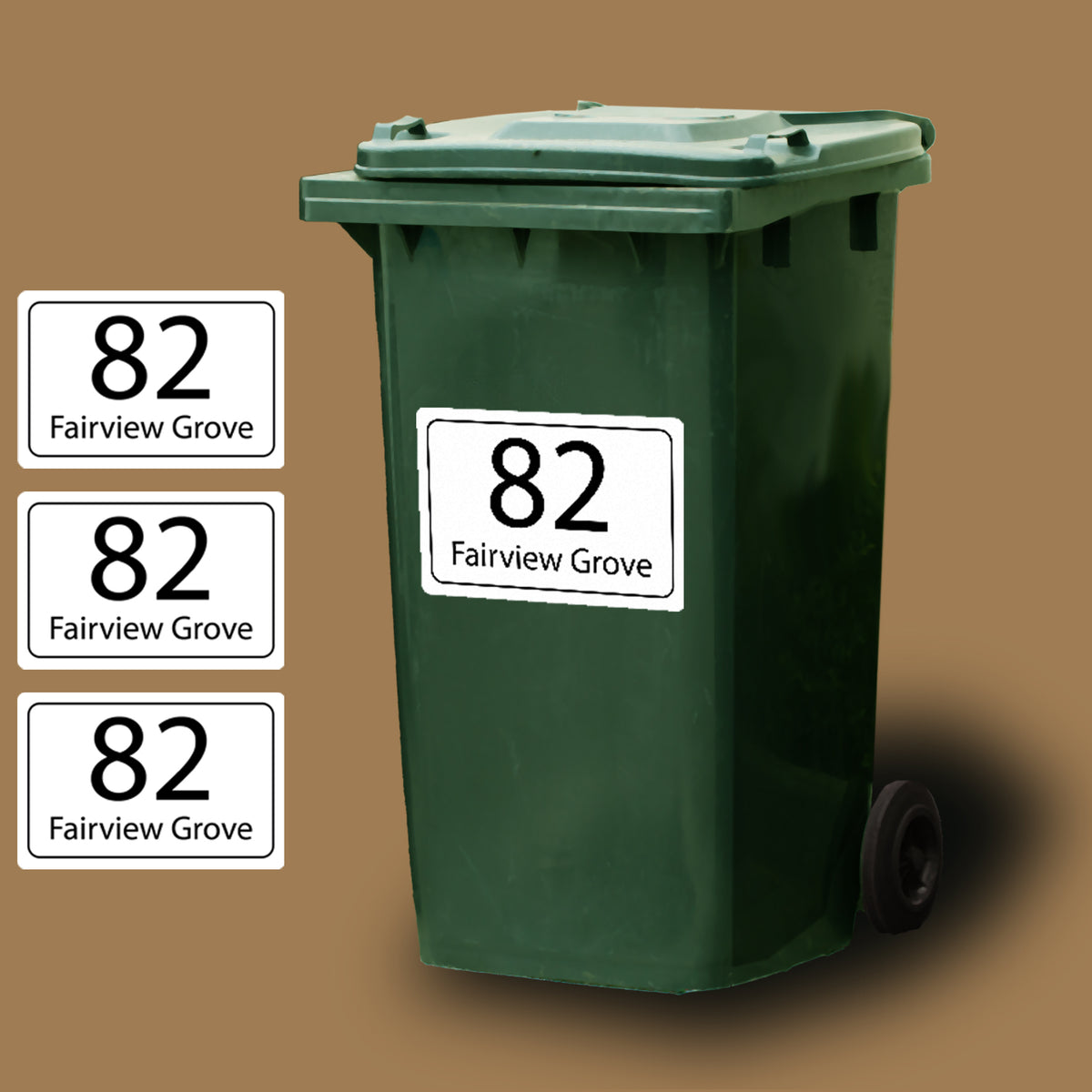 Extra Large Rectangle Shape Wheelie Bin Number Stickers 280mm x 180mm ...