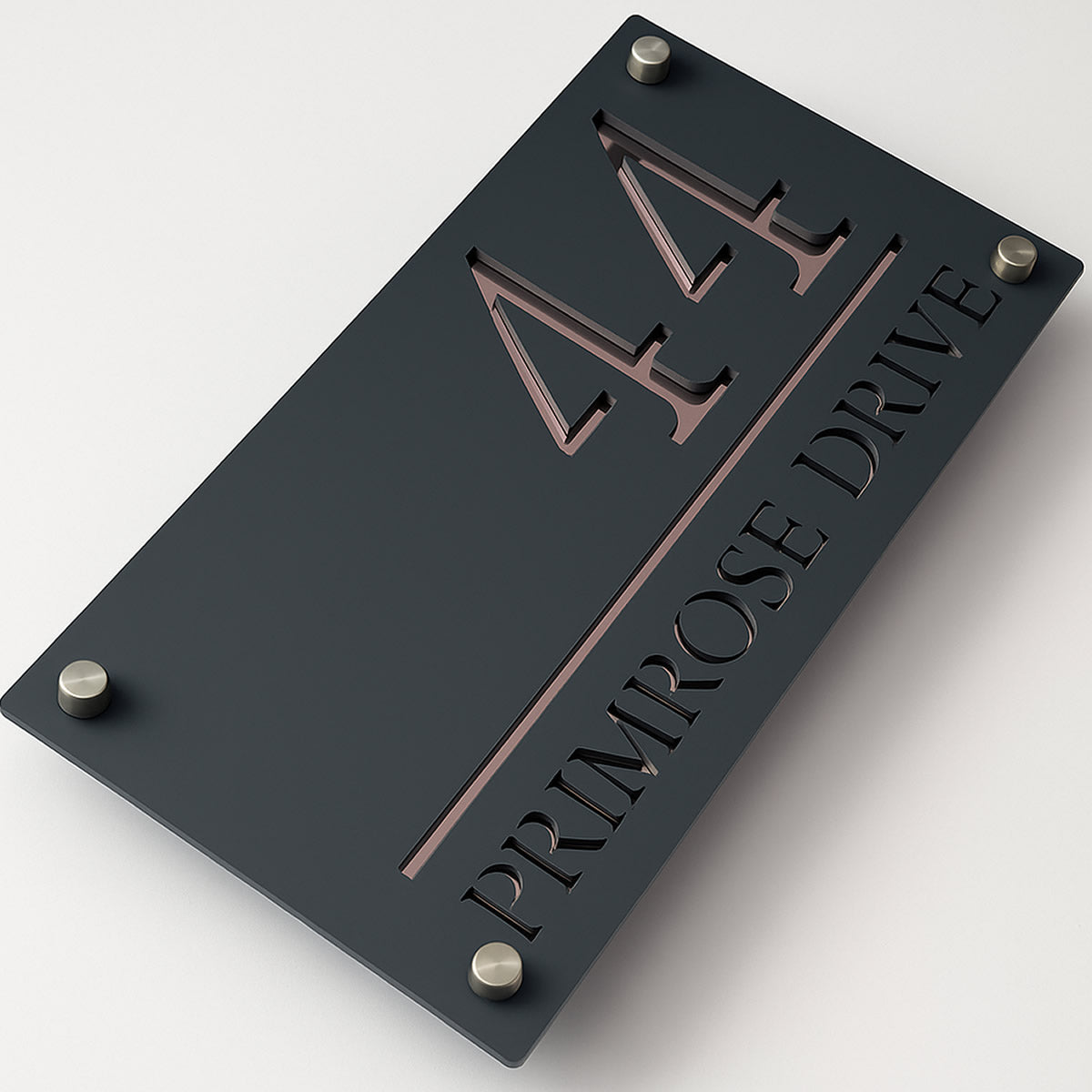 Majestic House Number Sign Modern Style Door Name Plaque - Grey and Ro ...