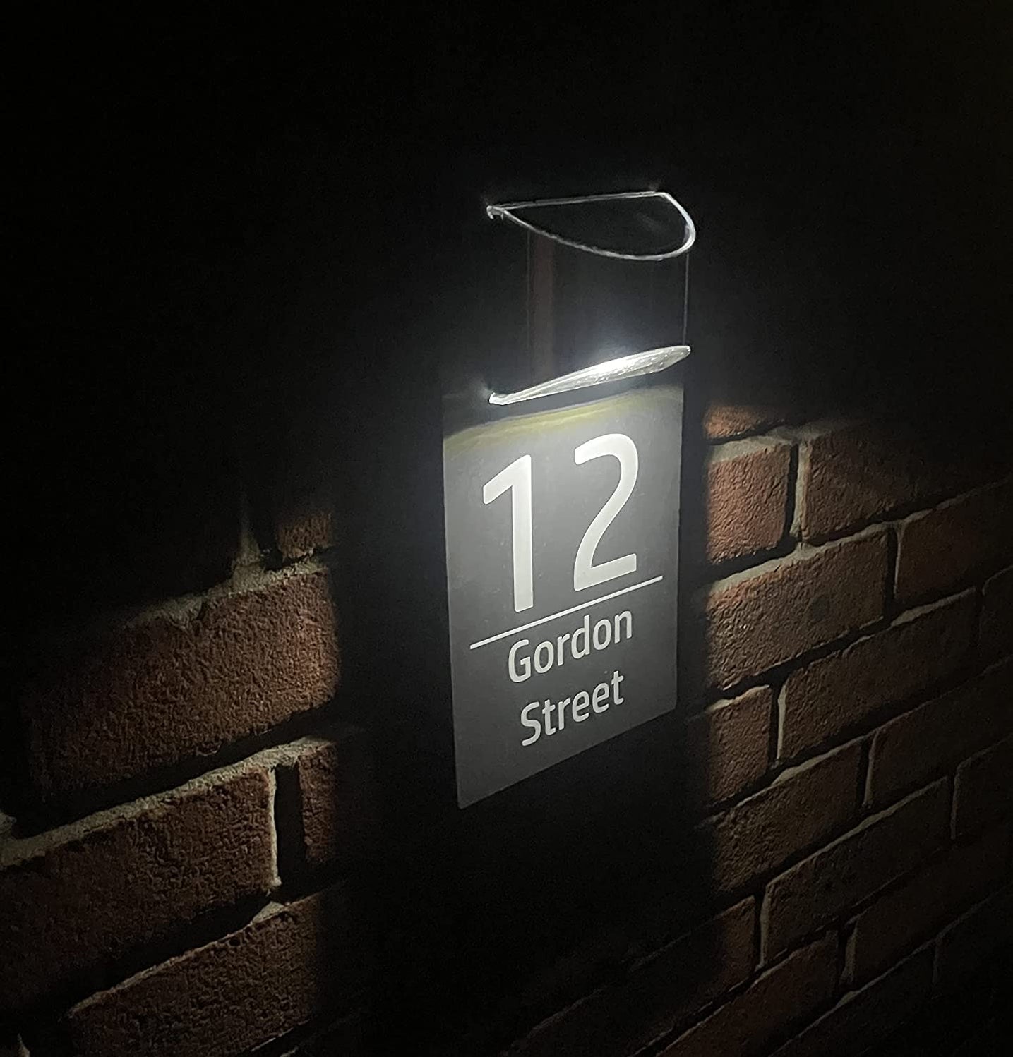 Grandeur Modern Solar House Number Sign With Solar Light Door Name Pla ...