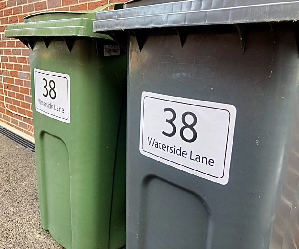 Extra Large Rectangle Shape Wheelie Bin Number Stickers 280mm x 180mm ...