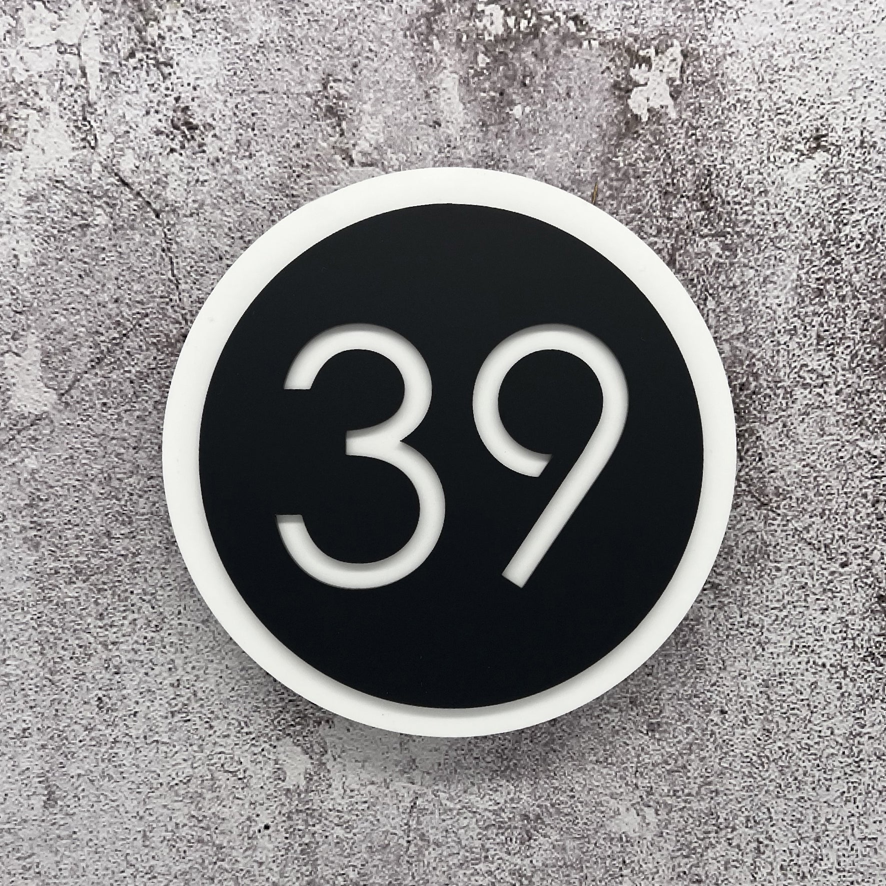 RegalRound Circle House Number Sign Floating Style Door Name Plaque ...