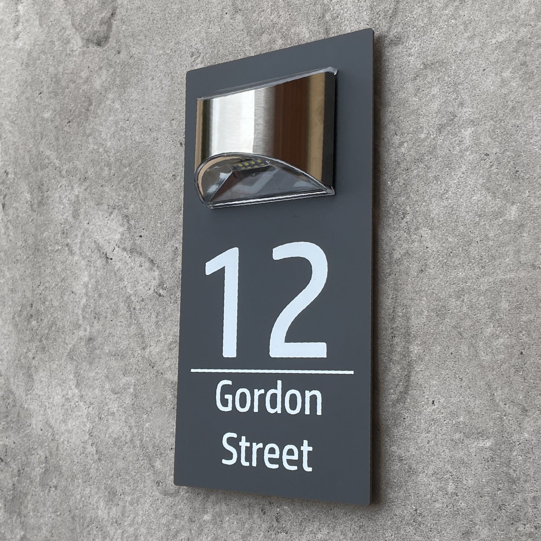 Grandeur Modern Solar House Number Sign With Solar Light Door Name Pla ...