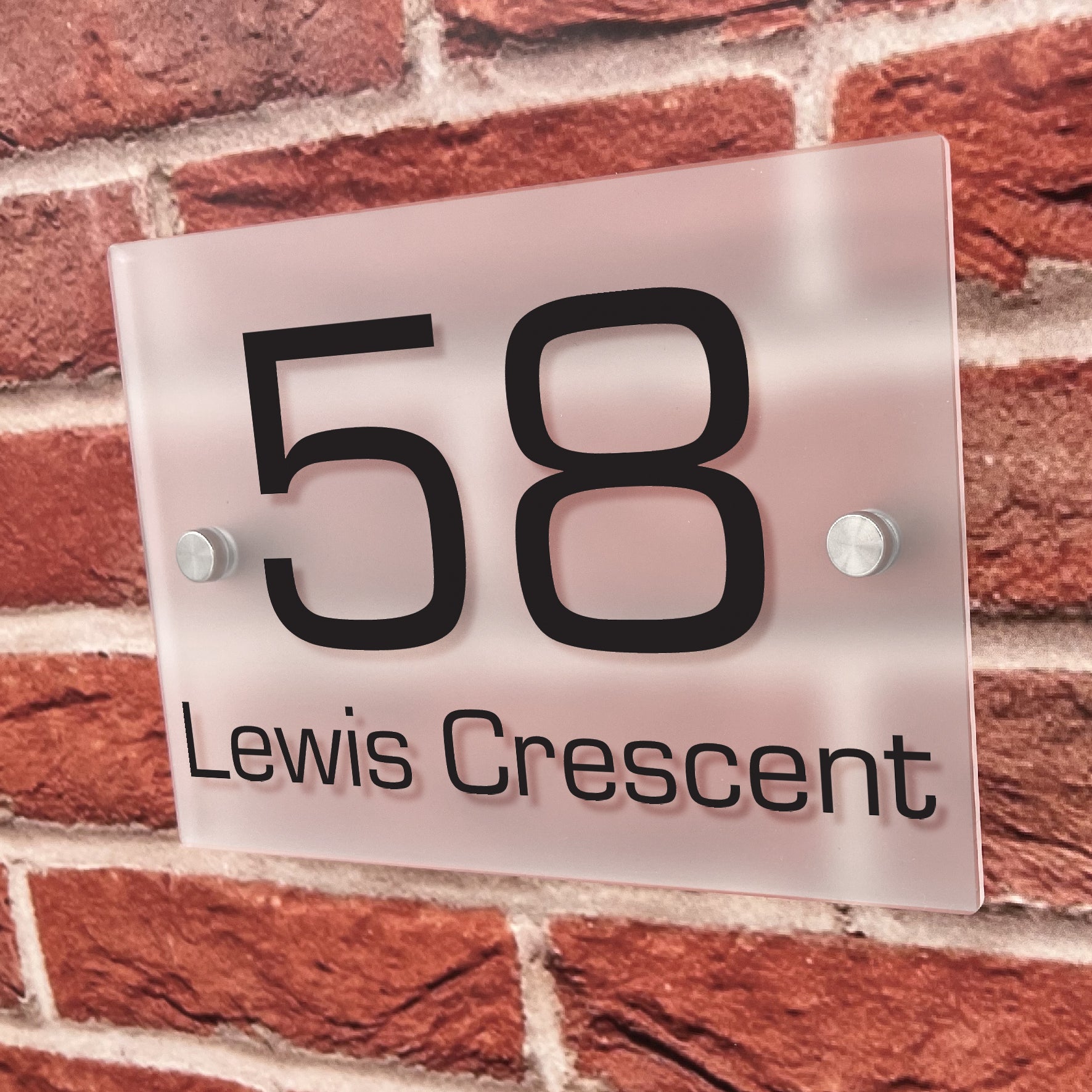 Frosted House Number Signs Classic Rectangle Style Door Name Plaque Wi ...