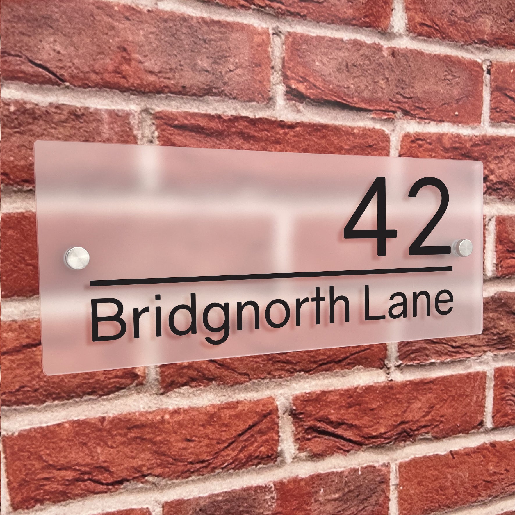 Large Frosted Solar House Number Signs With Solar Light Black Line Sty ...