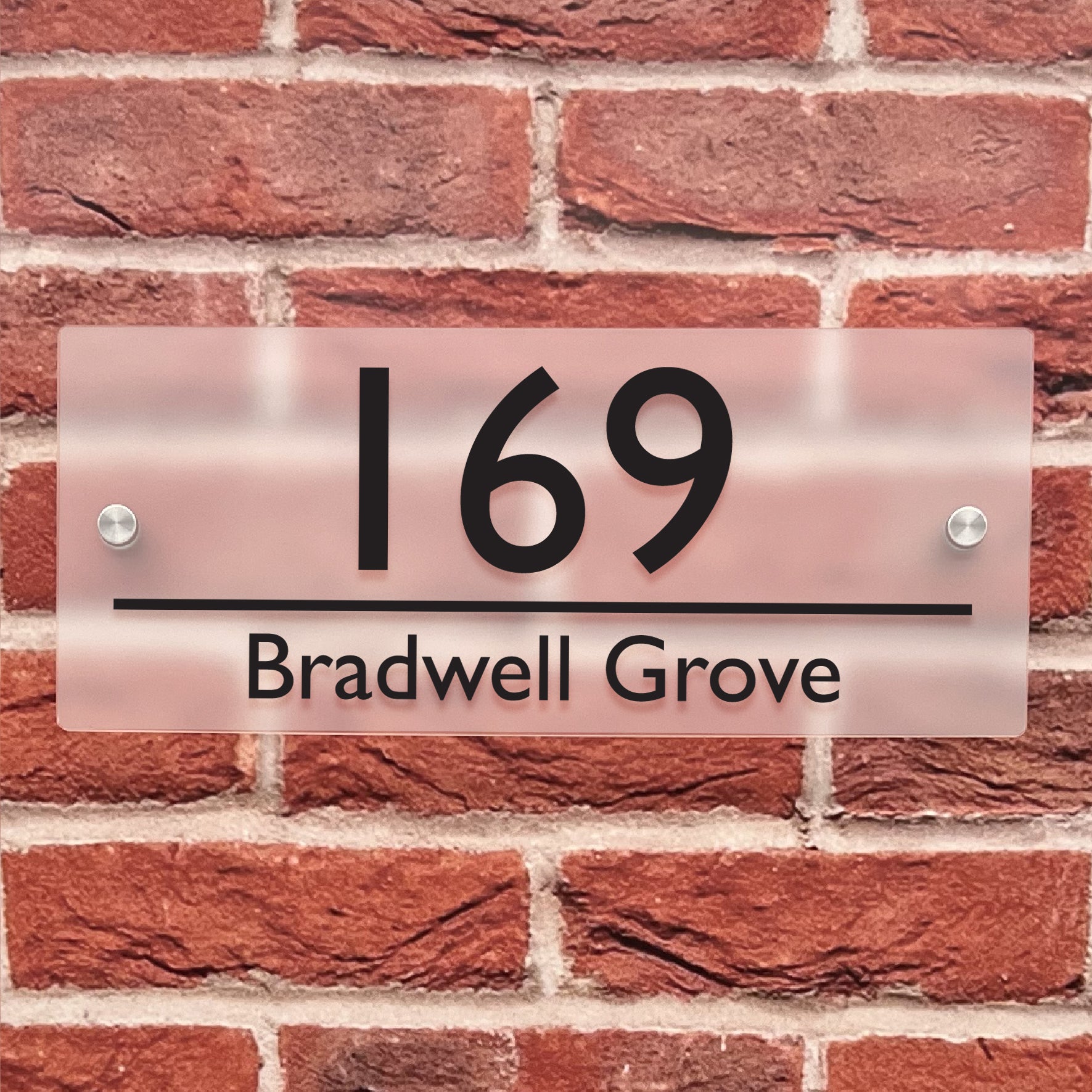 Large Frosted Solar House Number Signs With Solar Light Centre Style D ...
