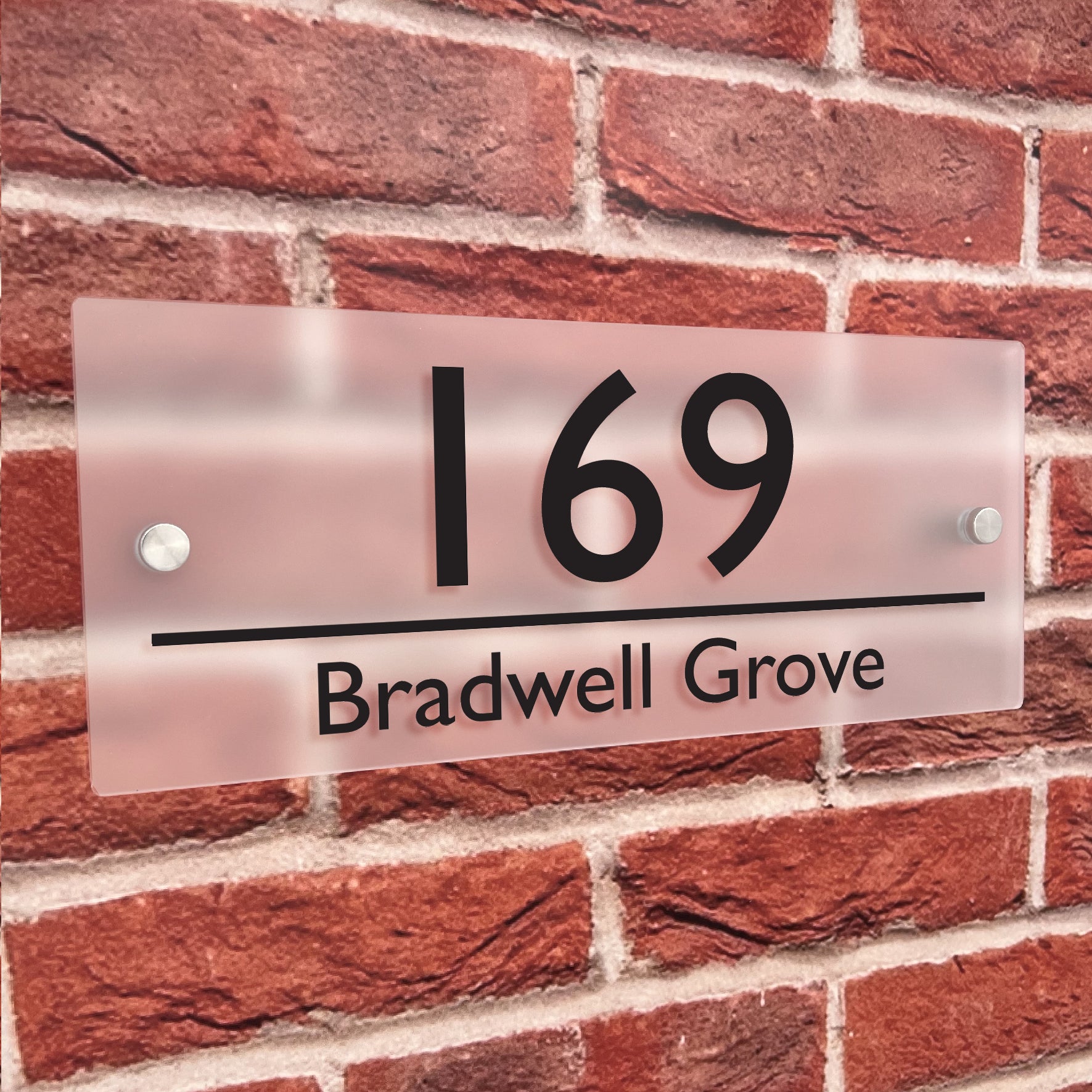 Large Frosted House Number Signs Centre Style Door Name Plaque ...