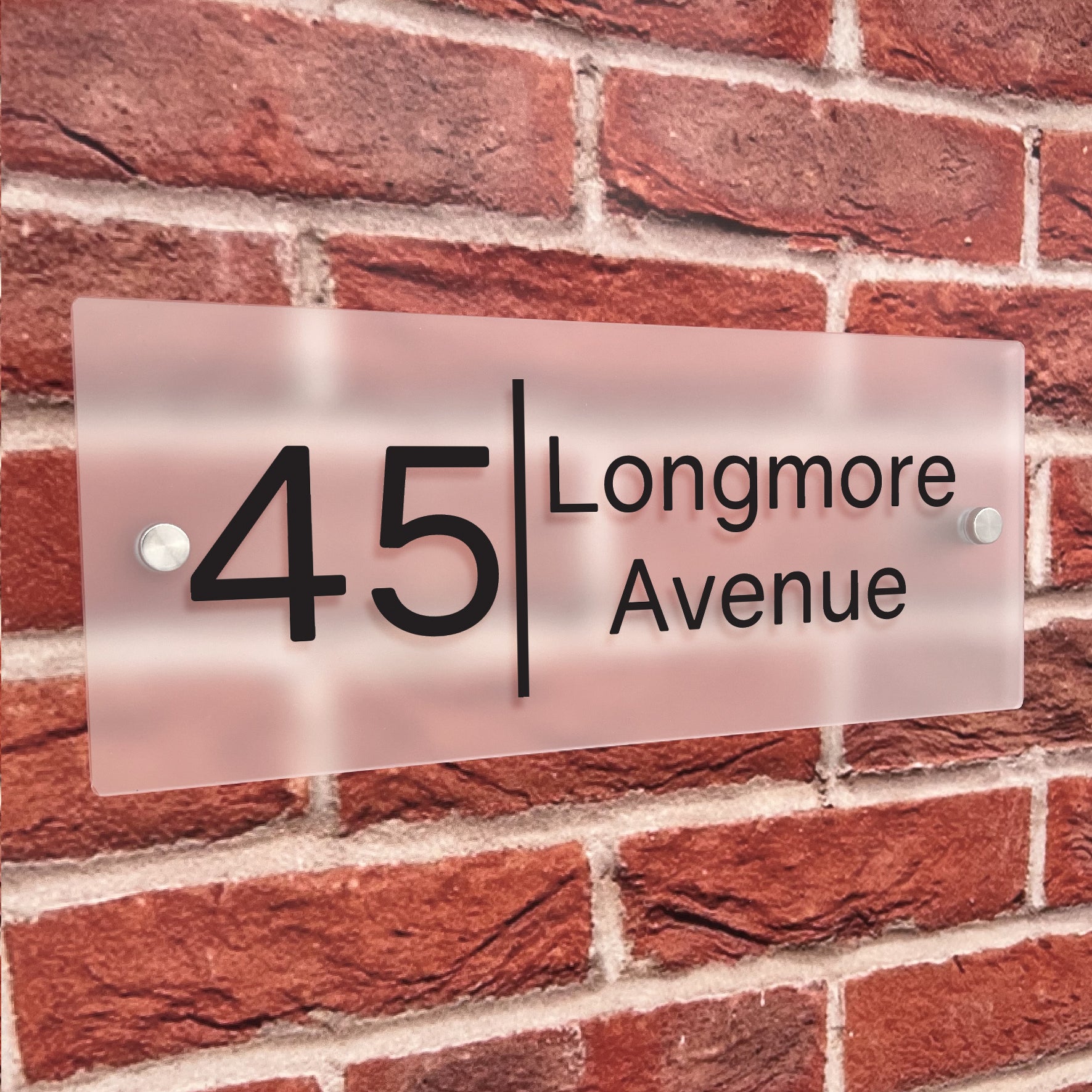 Large Frosted Solar House Number Signs With Solar Light Left Style Doo ...