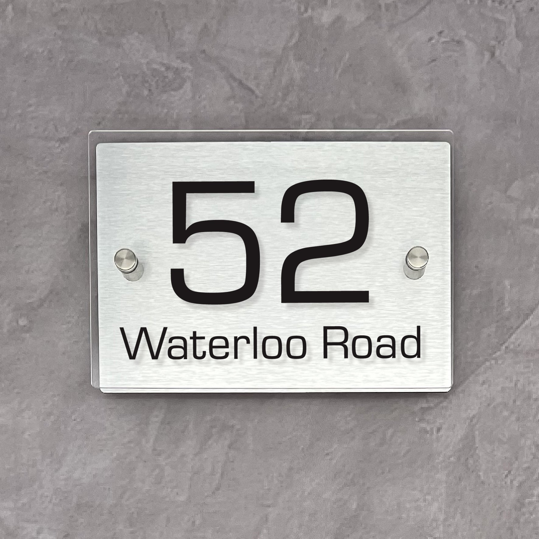Prestige Solar House Number Signs With Solar Light Clear Rectangle Sty ...