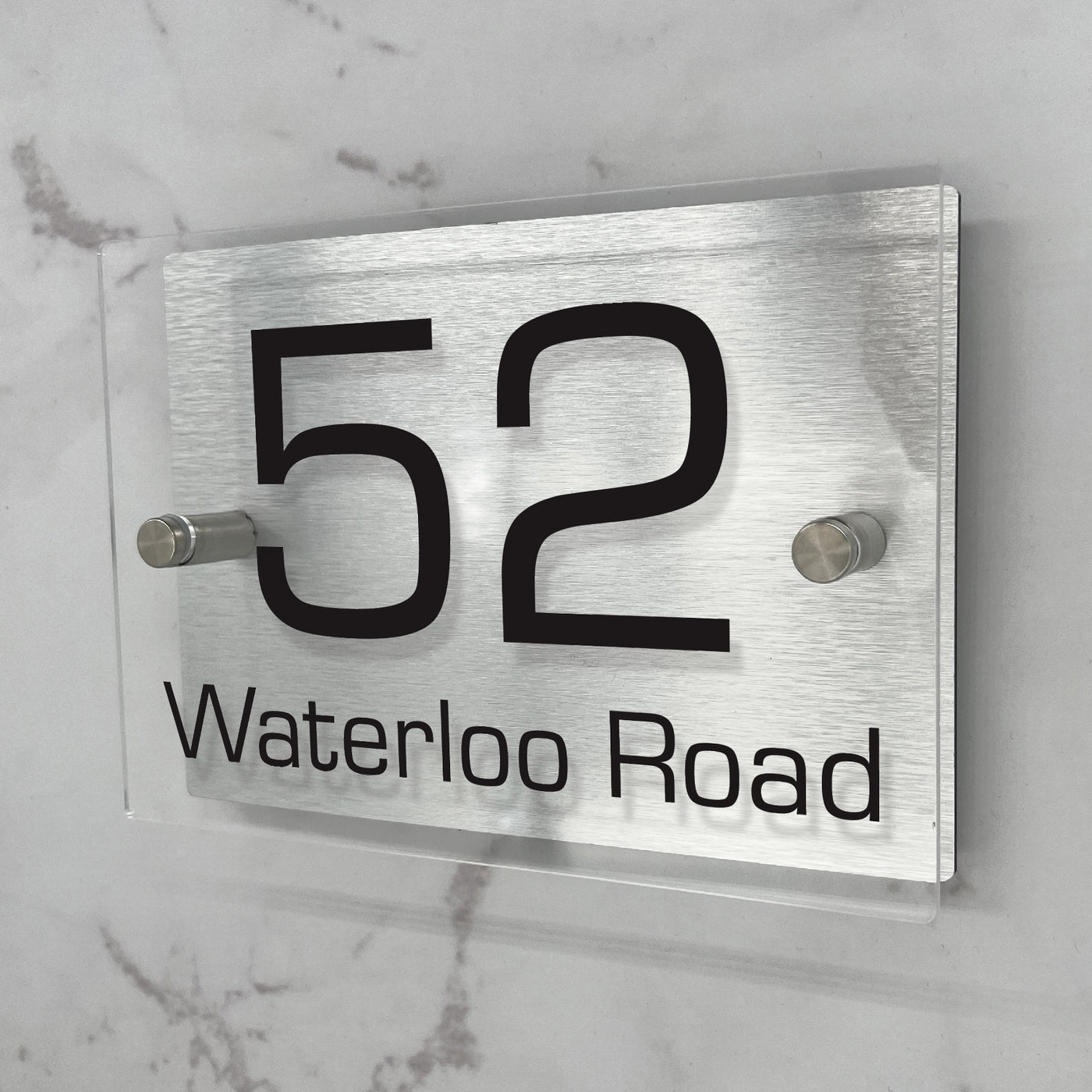 Prestige Solar House Number Signs With Solar Light Clear Rectangle Sty ...