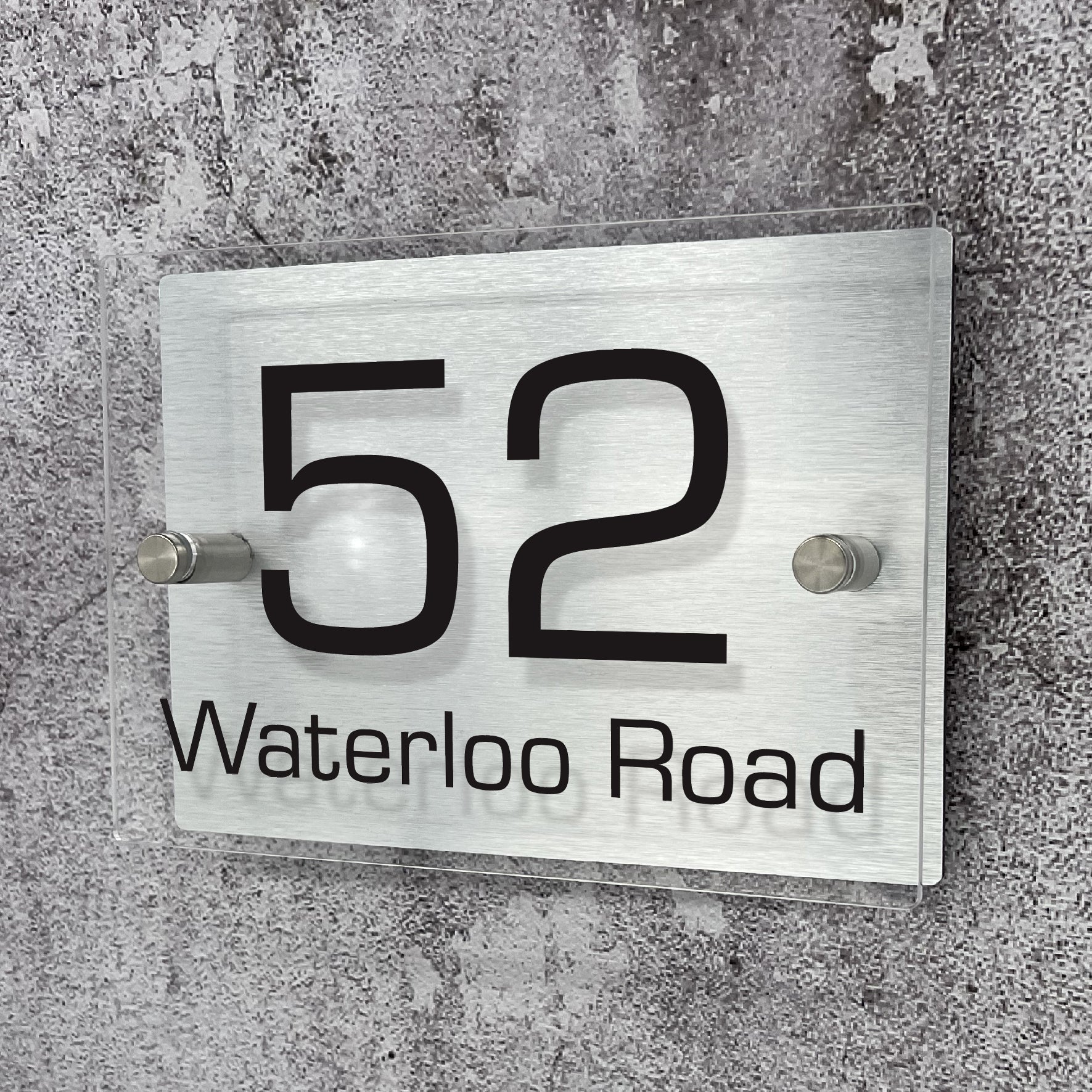 Prestige Solar House Number Signs With Solar Light Clear Rectangle Sty ...