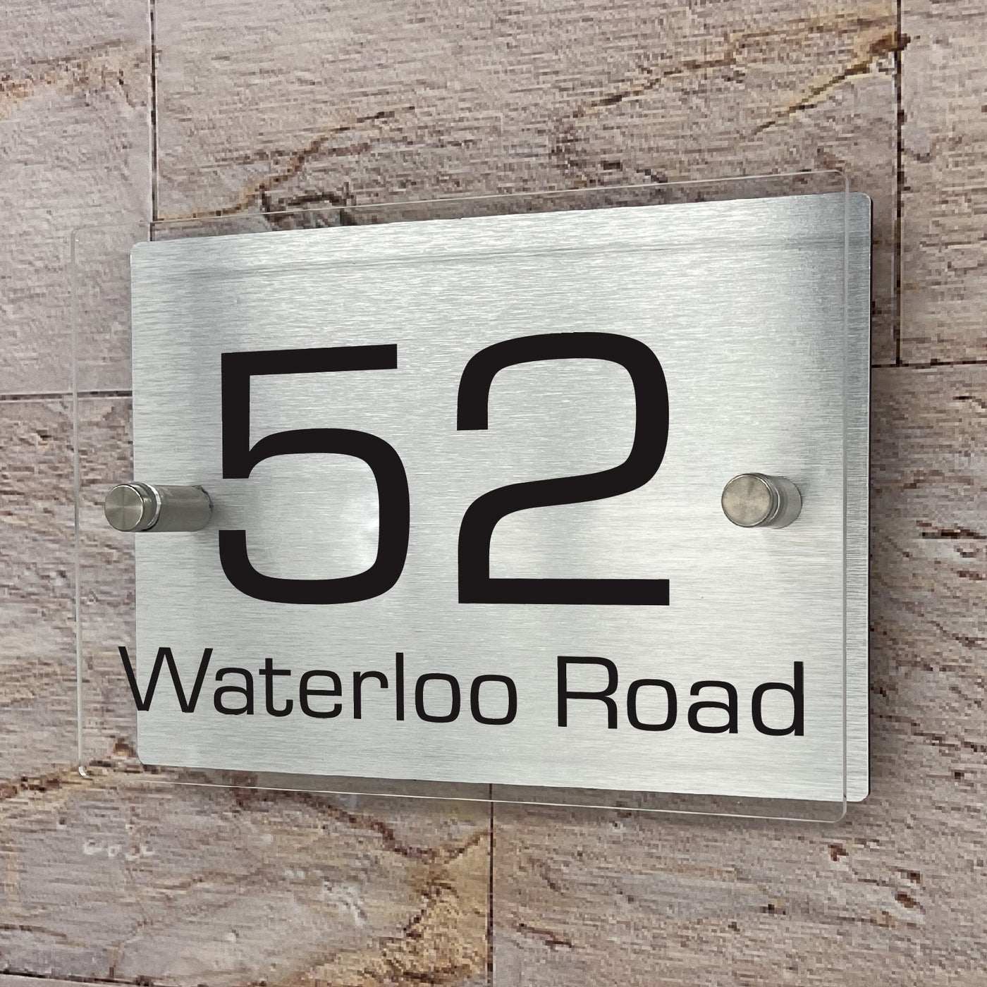 Prestige Solar House Number Signs With Solar Light Clear Rectangle Sty ...