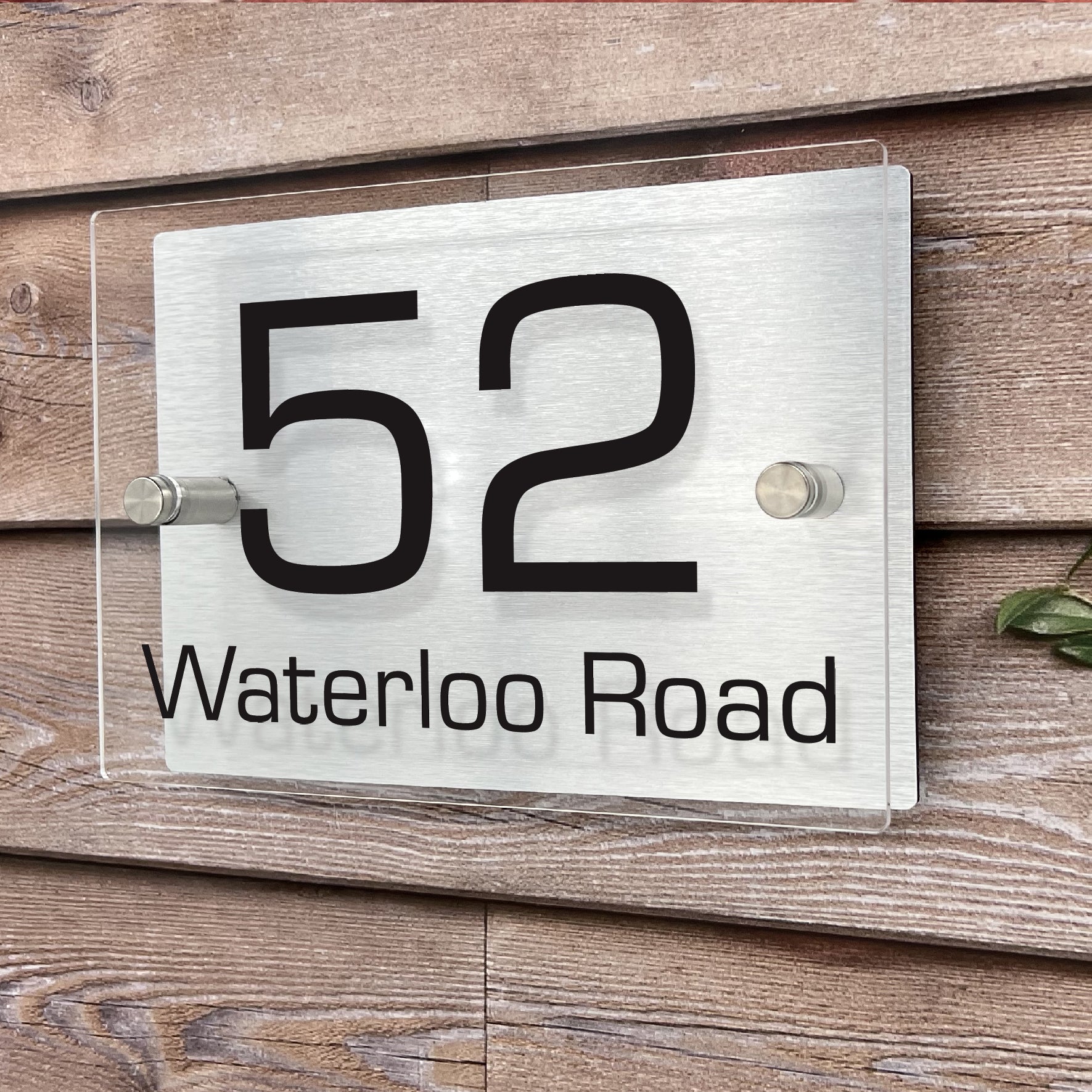 Prestige Solar House Number Signs With Solar Light Clear Rectangle Sty ...