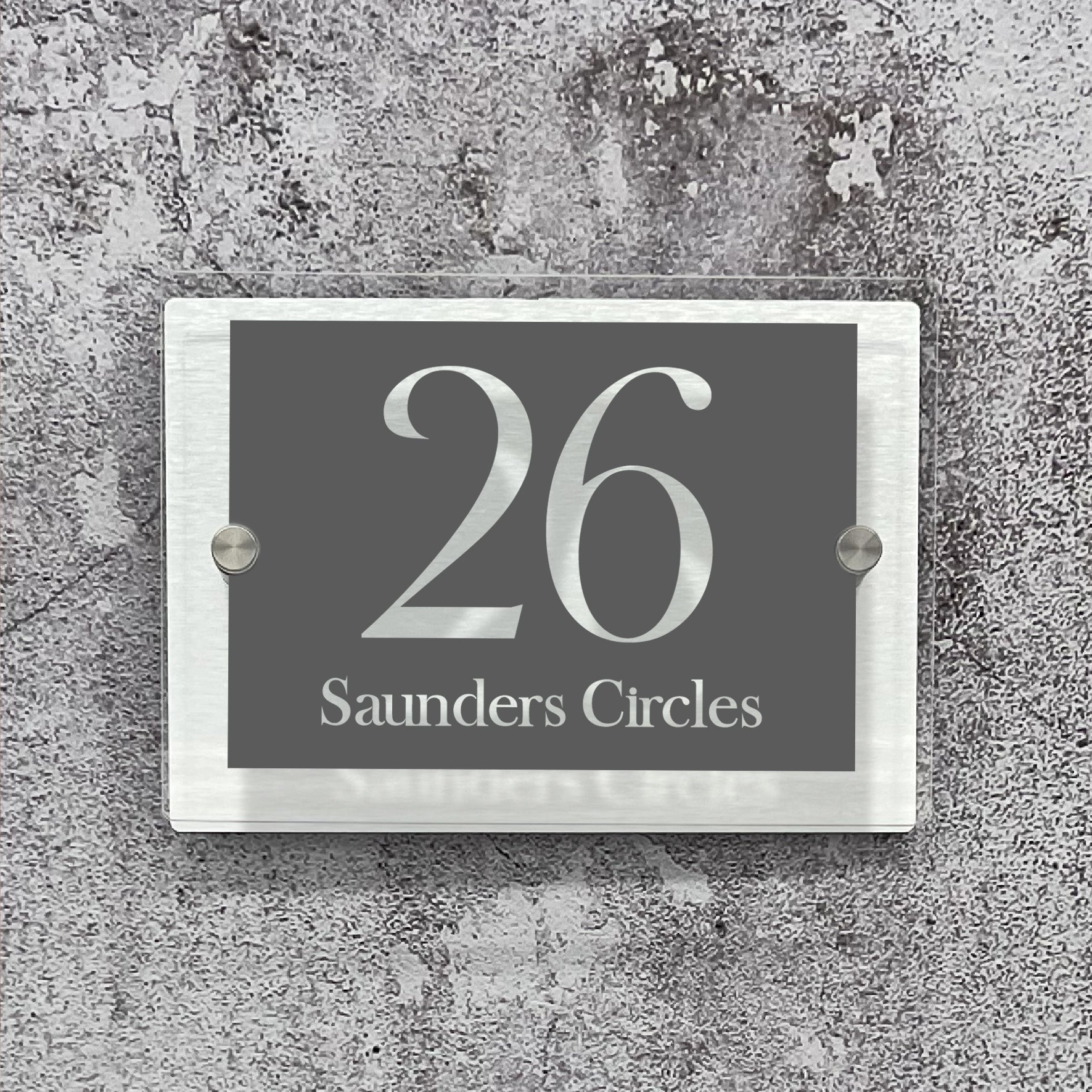 Prestige House Number Signs Grey Rectangle Style Door Name Plaque ...