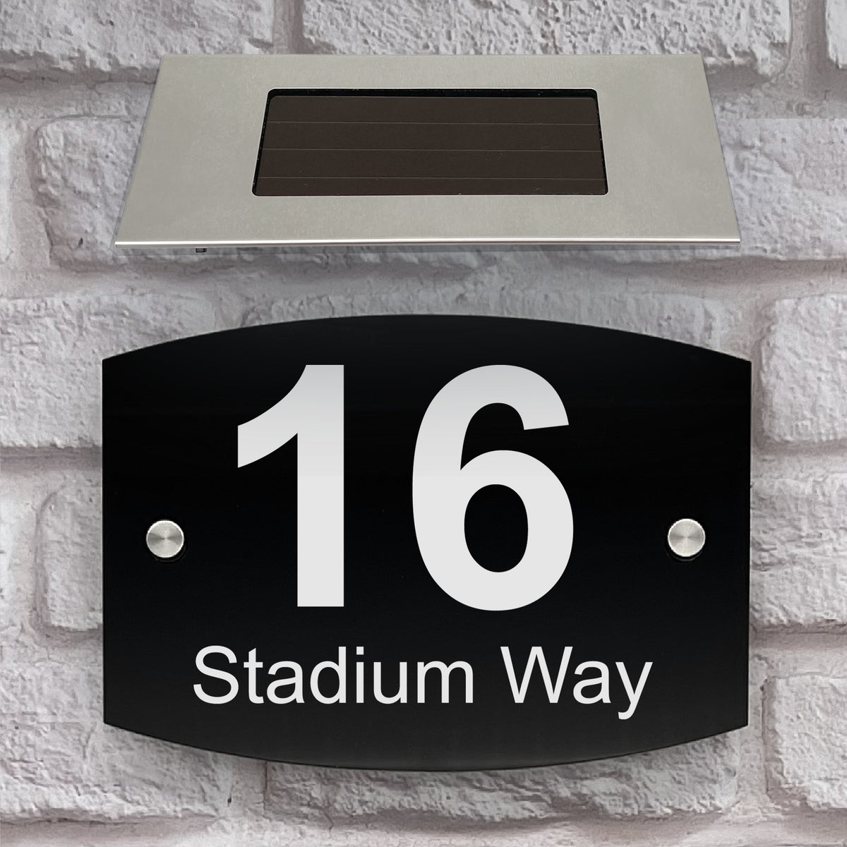 Imperium Solar House Number Sign With Solar Light Curve Bold Style Doo ...